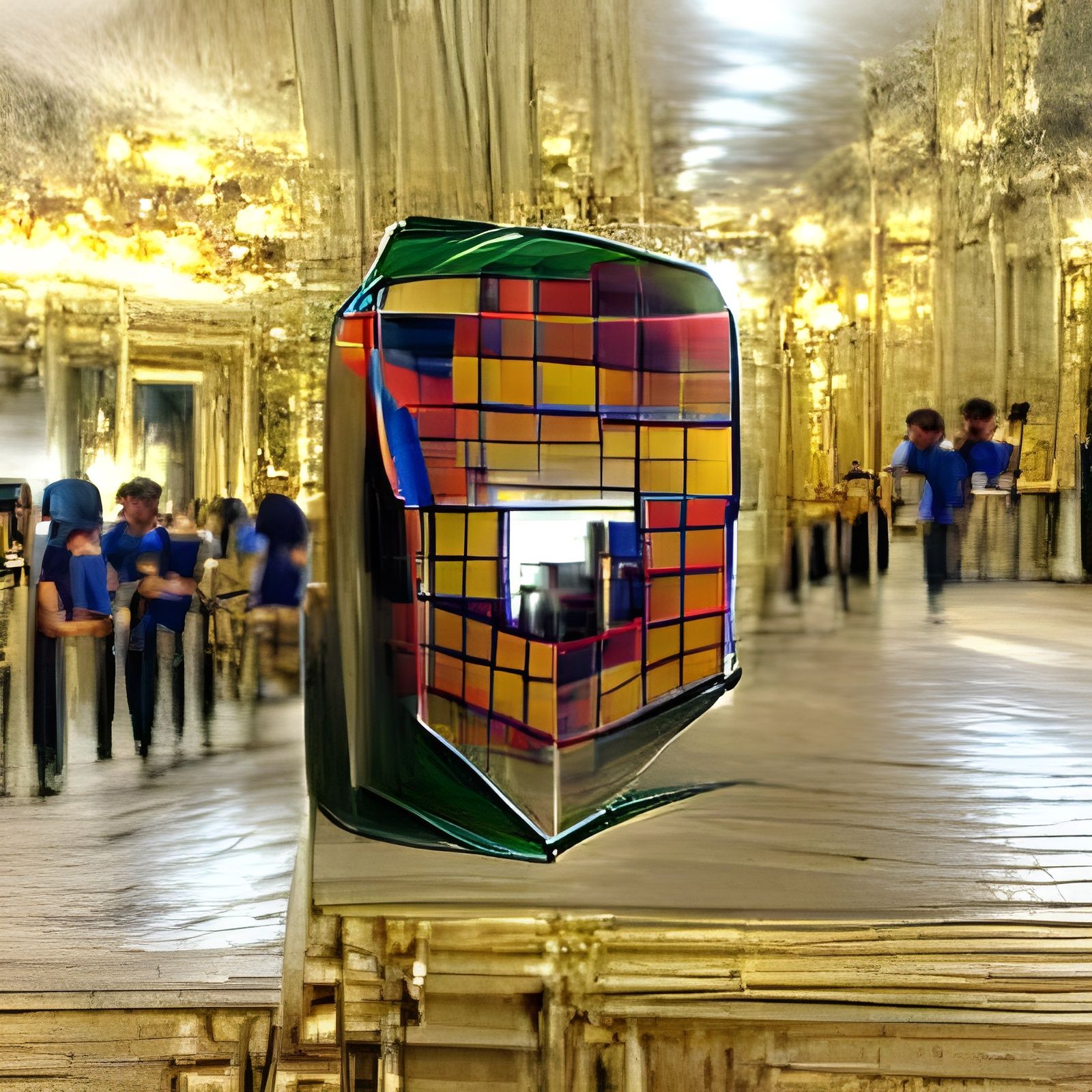 A Rubik's Cube in a hall of mirrors - AI Generated Artwork - NightCafe Creator