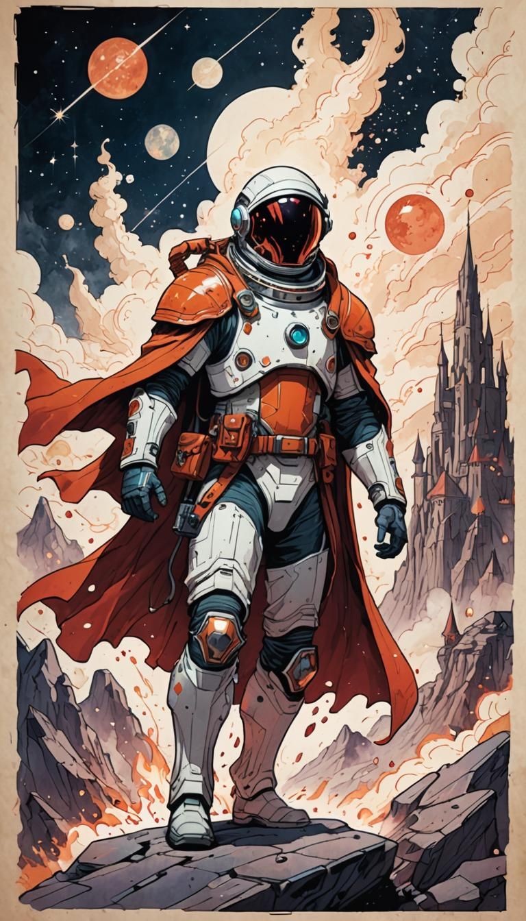 Spaceman - Red Team - AI Generated Artwork - NightCafe Creator