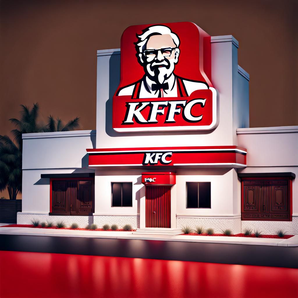 KFC brand mosque Hyperrealistic, splash art, concept art, mid shot ...