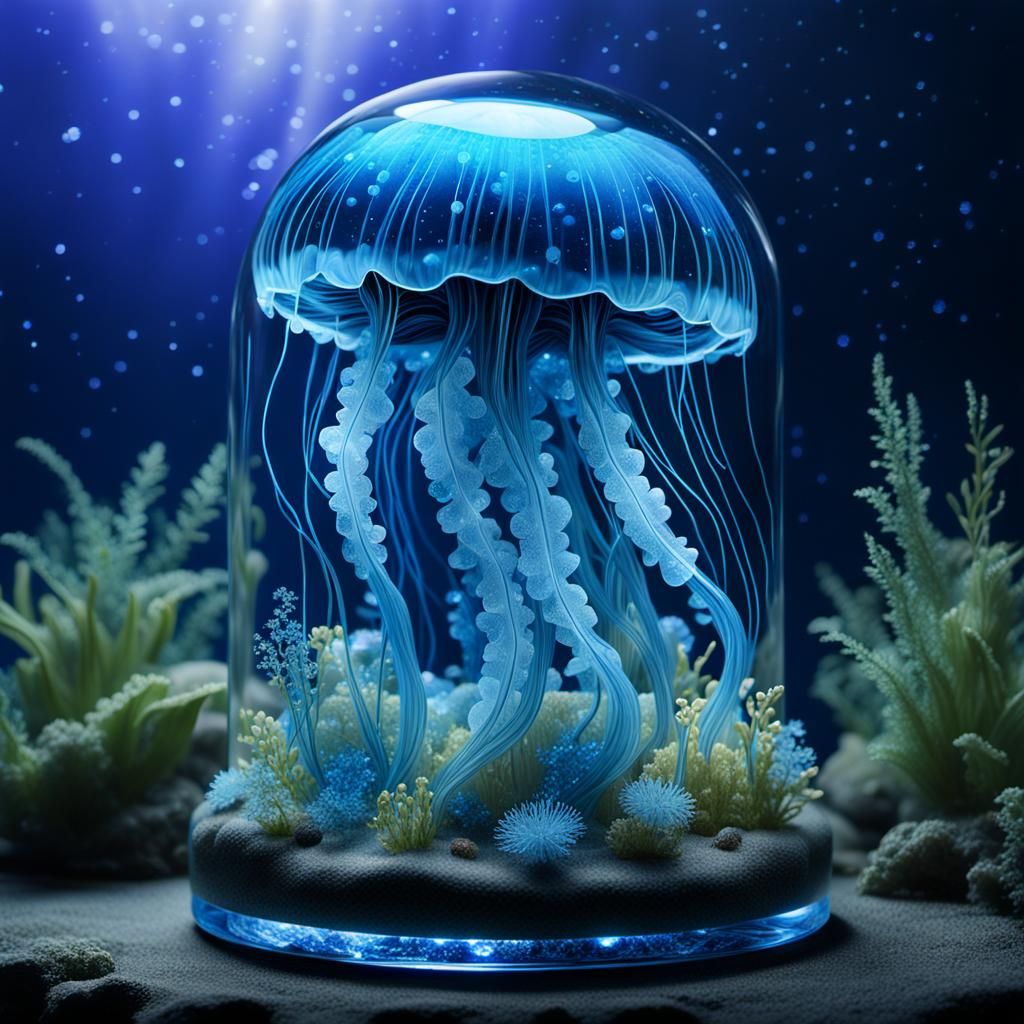 Méduse bleue. - AI Generated Artwork - NightCafe Creator