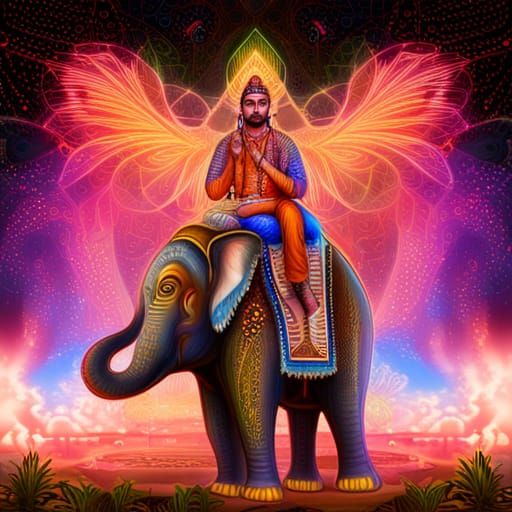 "Indian Maharaja on elephant" - AI Generated Artwork - NightCafe Creator