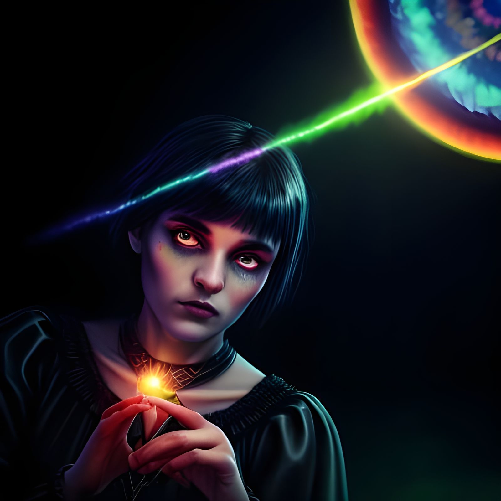 Ethereal Gothic Dreamscapes in Vibrant Colors - AI Art