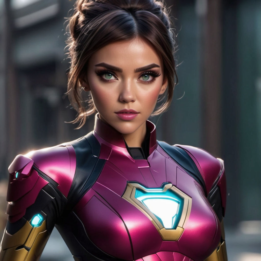 Marvel's IronHeart Superhero Girl in Pink Iron Man... - AI Art