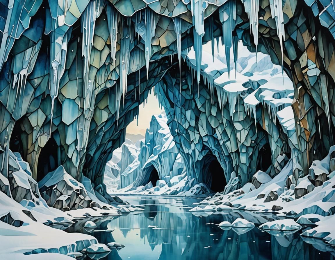 ice caves and cubism - AI Generated Artwork - NightCafe Creator