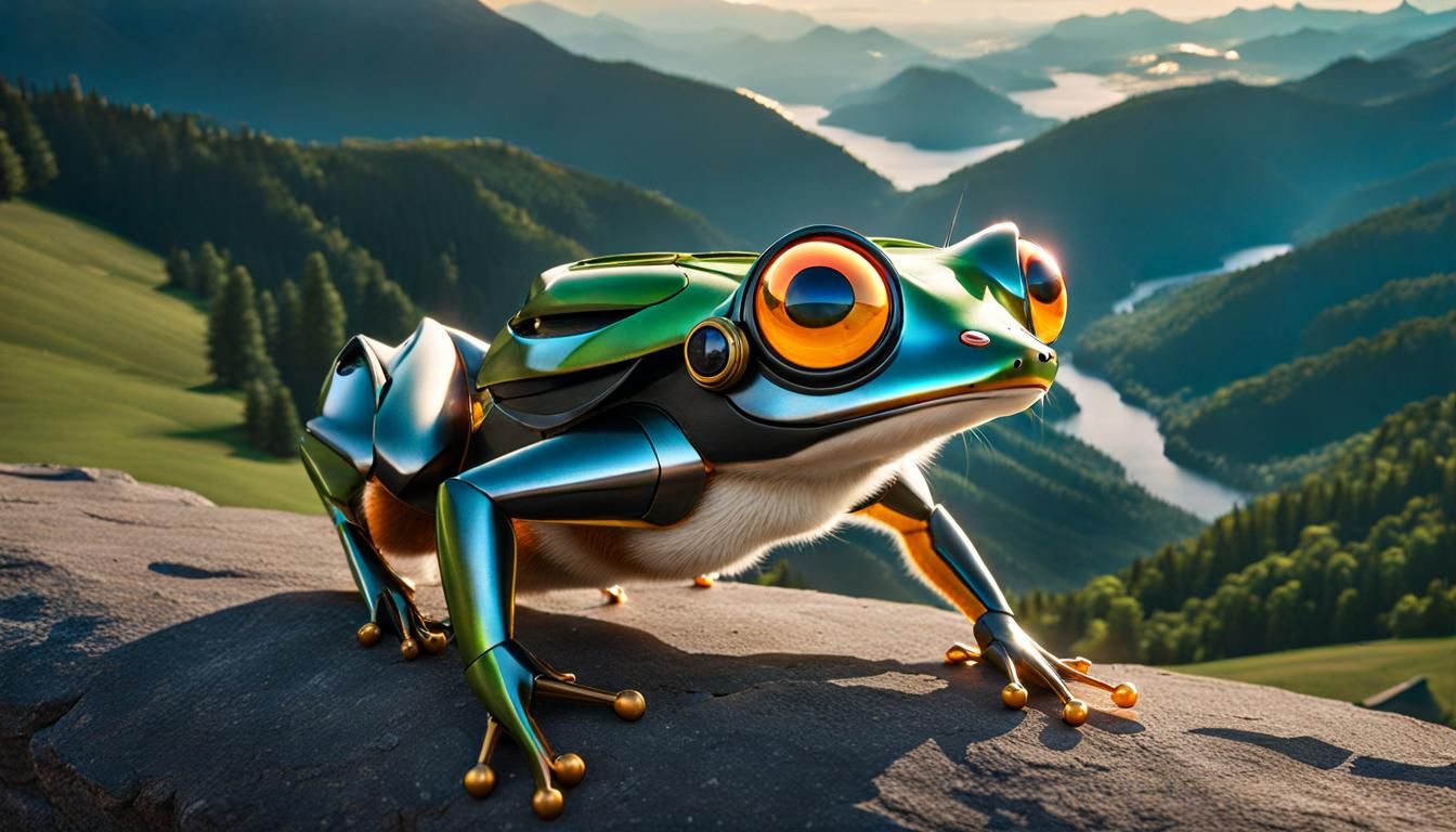 Cyberfrog. - AI Generated Artwork - NightCafe Creator