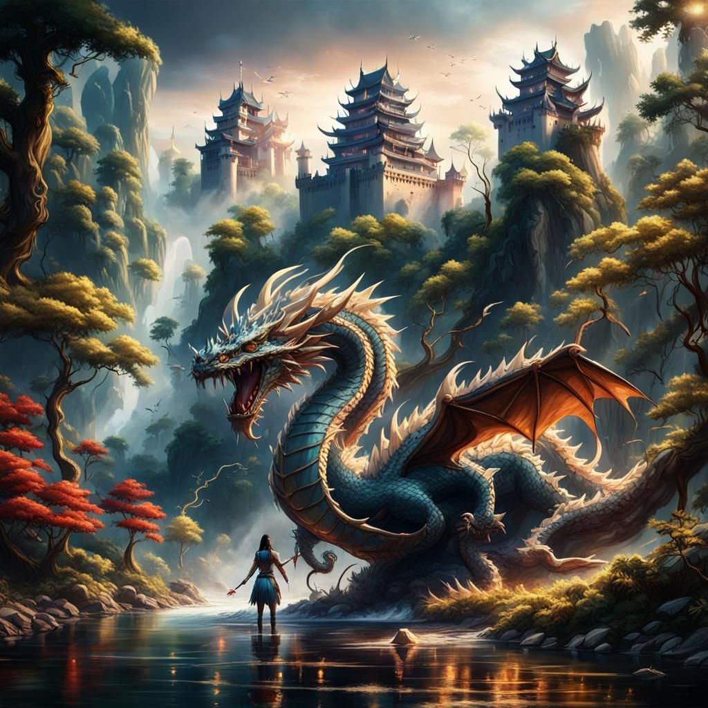 Avatar v Dragon - AI Generated Artwork - NightCafe Creator