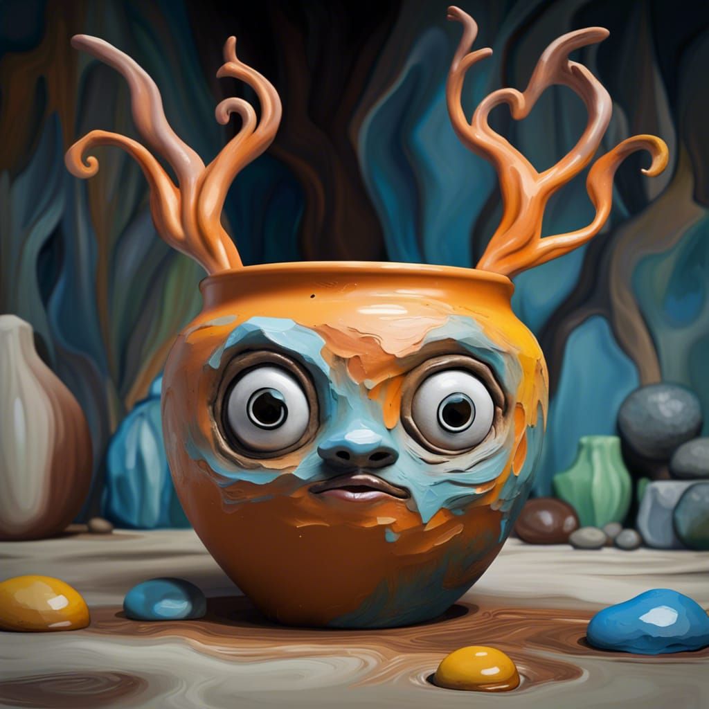 Clay pot creature! - AI Generated Artwork - NightCafe Creator