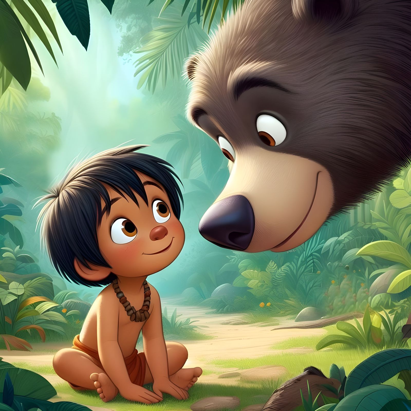 The Jungle Book - Mowgli meets Baloo!