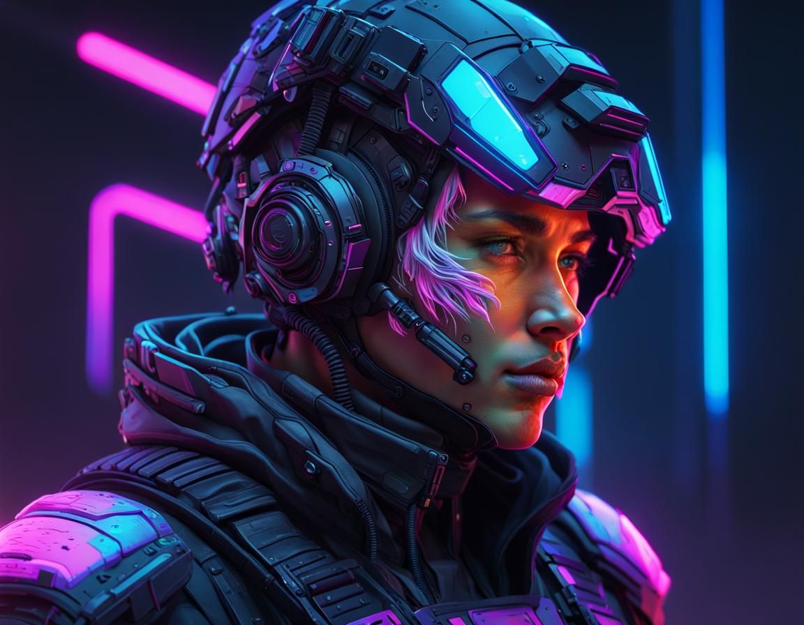 Cyberpunk Soldier. - AI Generated Artwork - NightCafe Creator