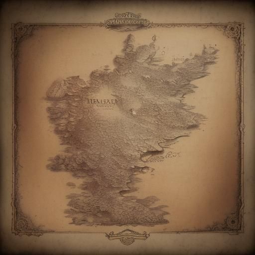 vintage cartography calligraphy ink sketch Medieval map distressed tea ...