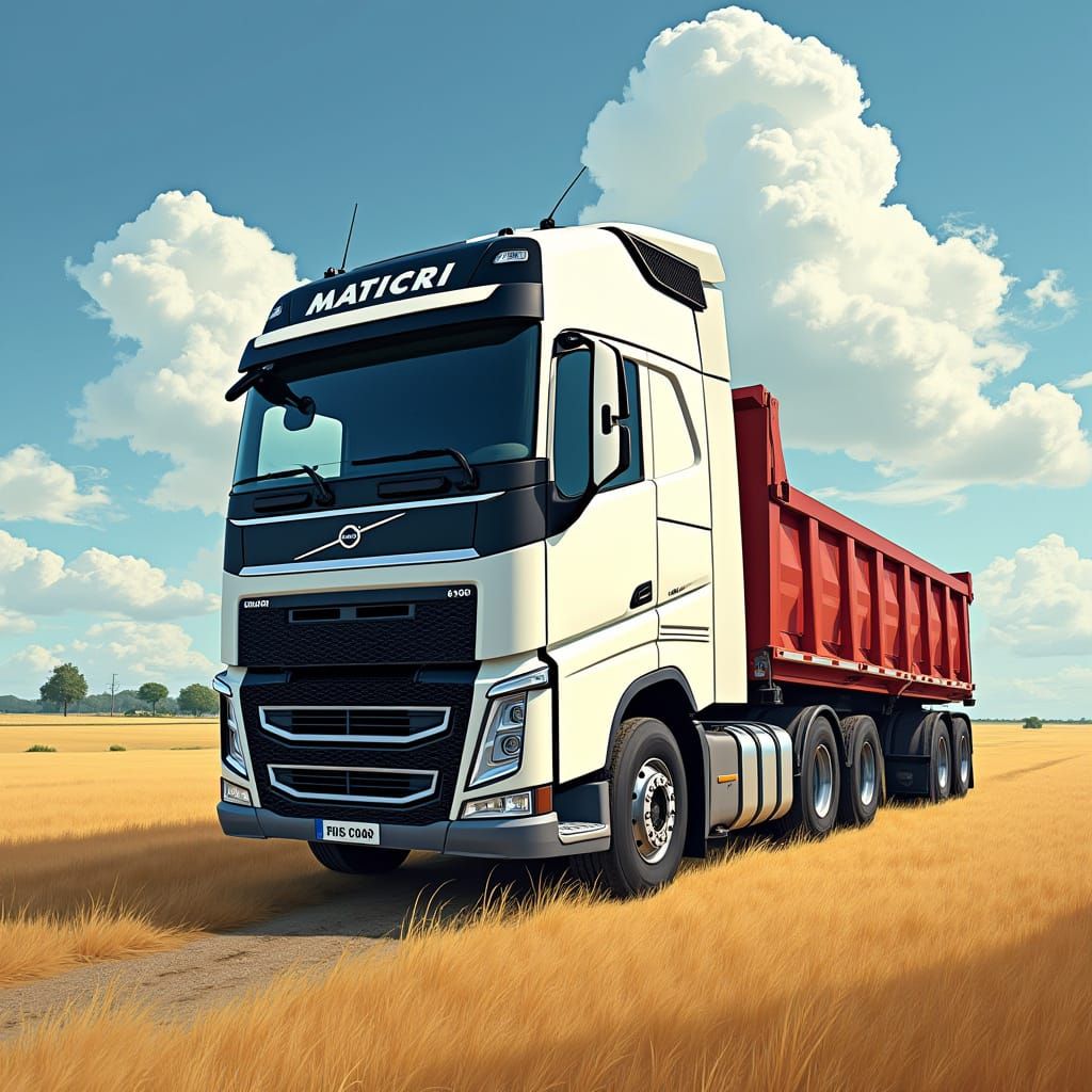 Volvo FH 440 Truck on Soya Farm in Brazil - AI Art