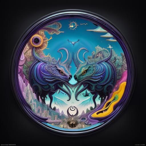 Strange, fantastic and dreamlike animals / deep color colorful morning ...