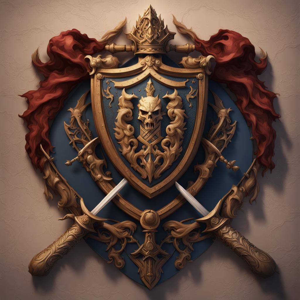 A family crest with daggers, shadows, and magic - AI Generated Artwork ...