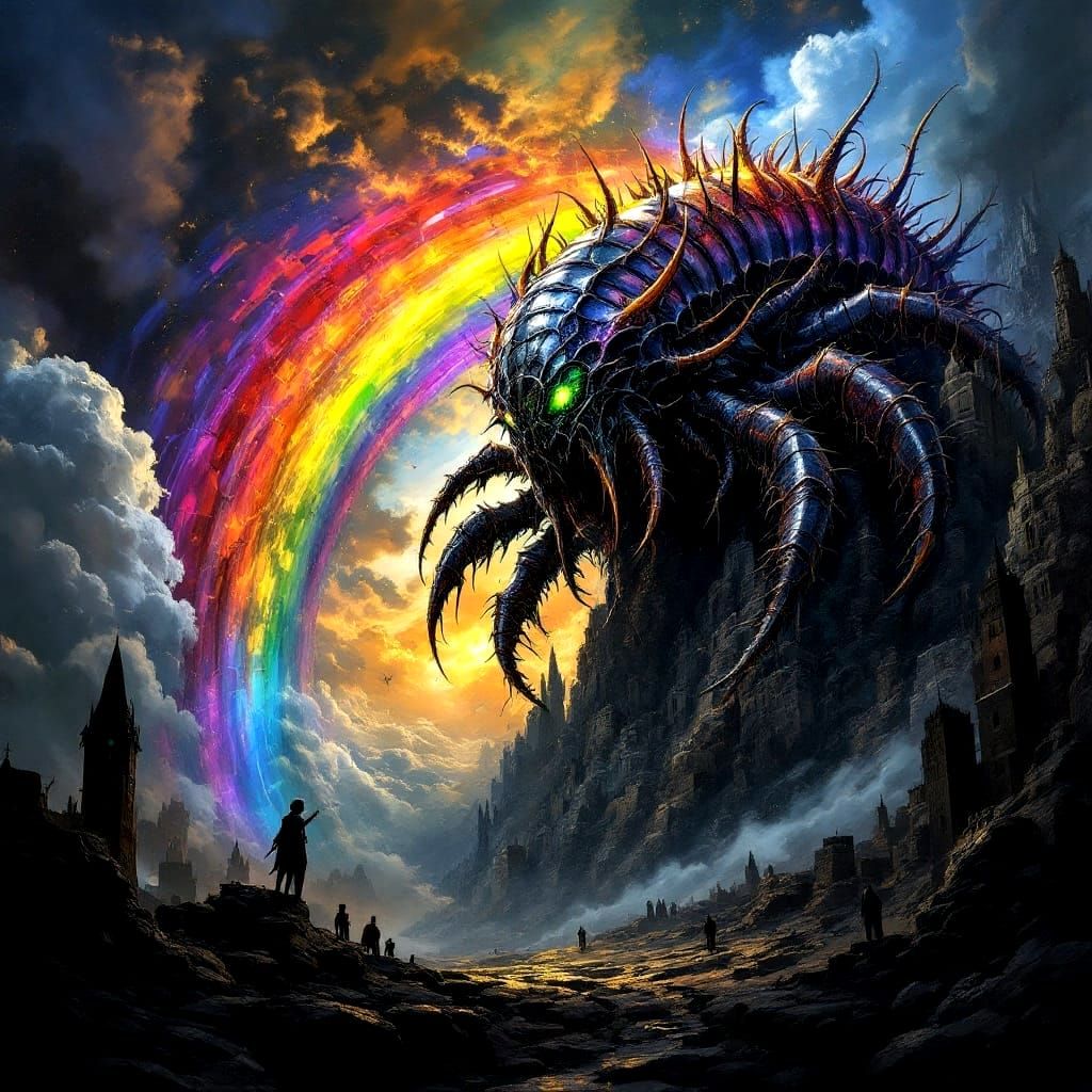Summoning the rainbow monster - Gothic Rainbow Monster Tower...