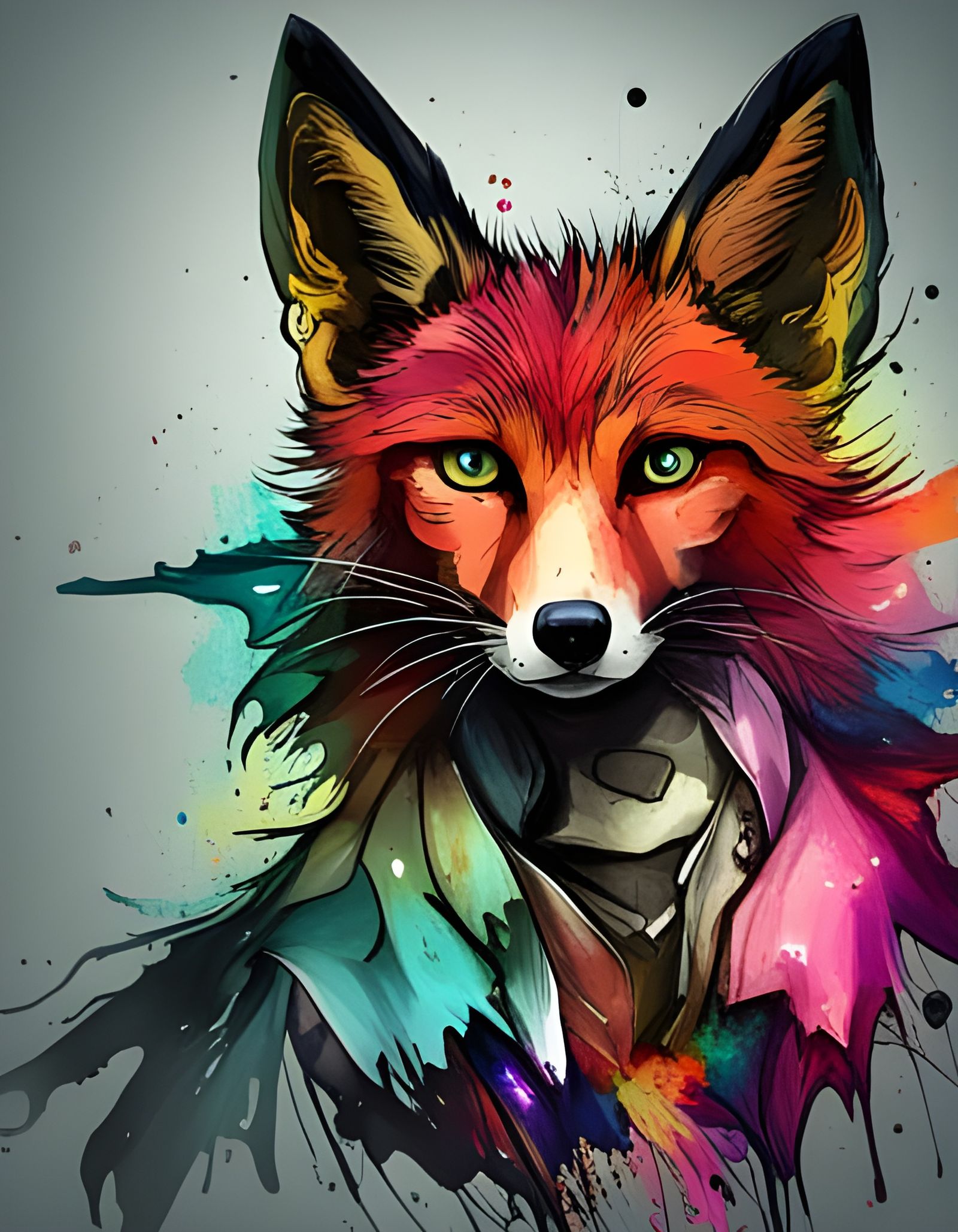 Fantastically Rainbow Fox v5 - AI Generated Artwork - NightCafe Creator