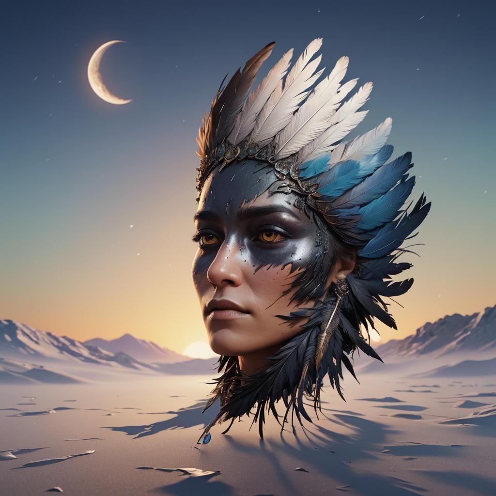 The Moon Feathers. - AI Generated Artwork - NightCafe Creator
