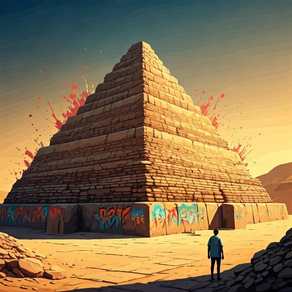 Djoser Pyramid in Graffiti Art Style - AI Art