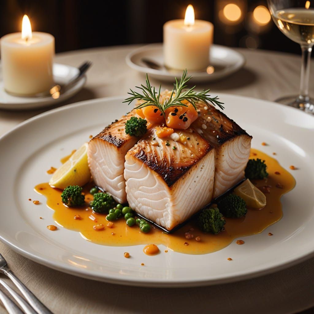 A filet of fish. - Vivid Close-Up of Golden Filet Fish on a ...