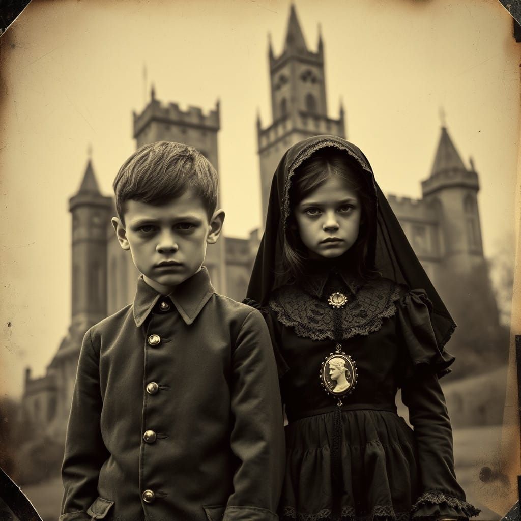Smile Kids - Ethereal Gothic Children in Mourning Attire