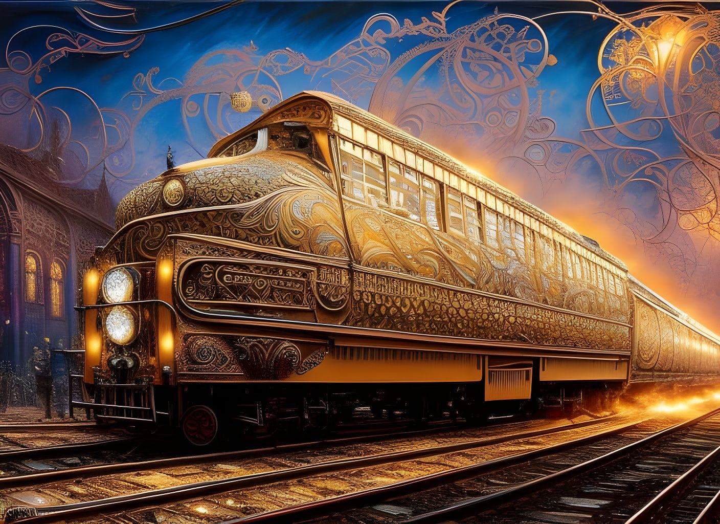 fantasy train - AI Generated Artwork - NightCafe Creator