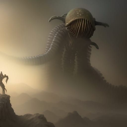desert, alien, tentacle, monster, sandstorm Epic cinematic brilliant ...