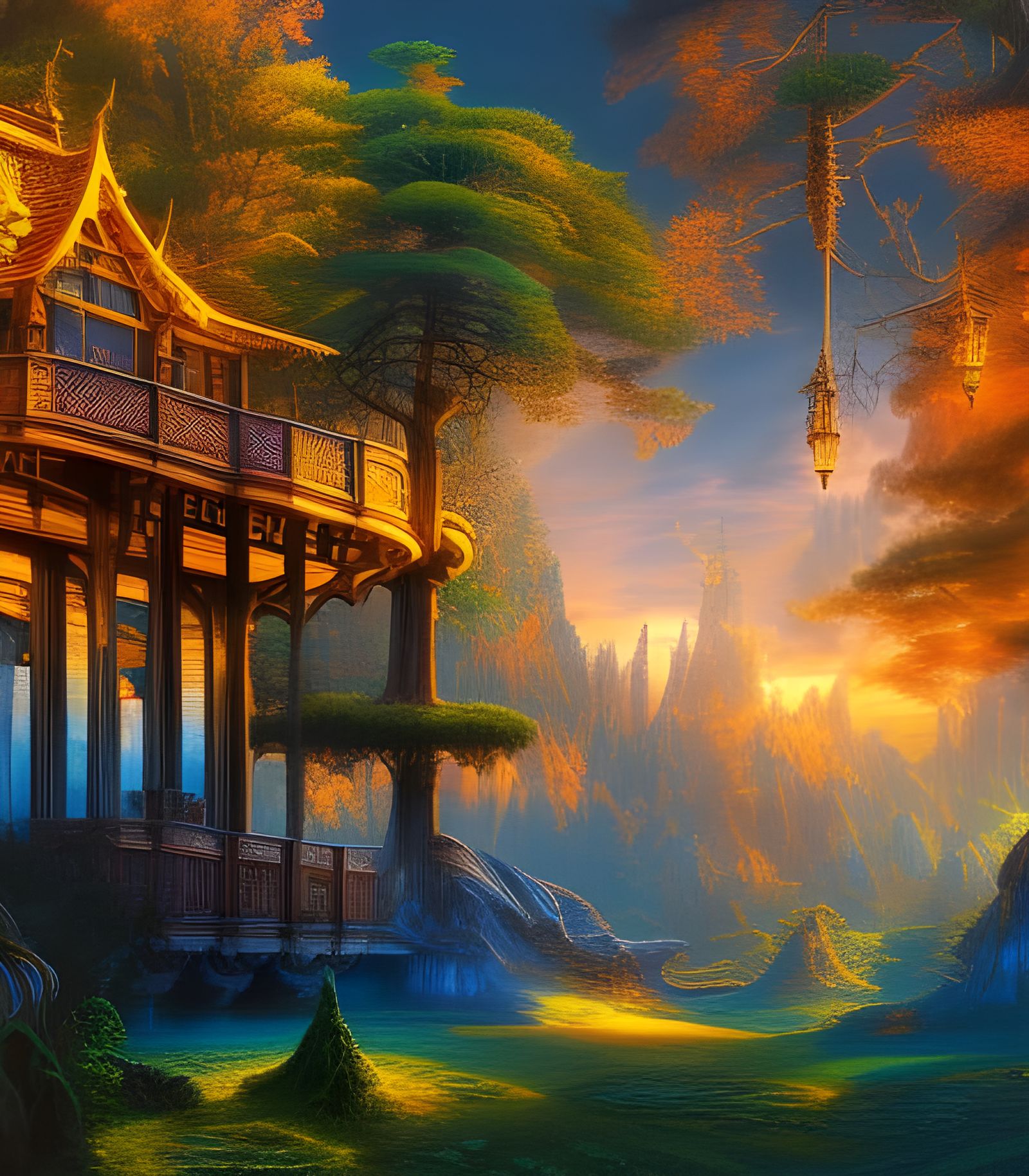 A Beautiful fantasy world - AI Generated Artwork - NightCafe Creator