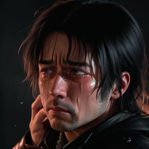 Man crying - AI Generated Artwork - NightCafe Creator