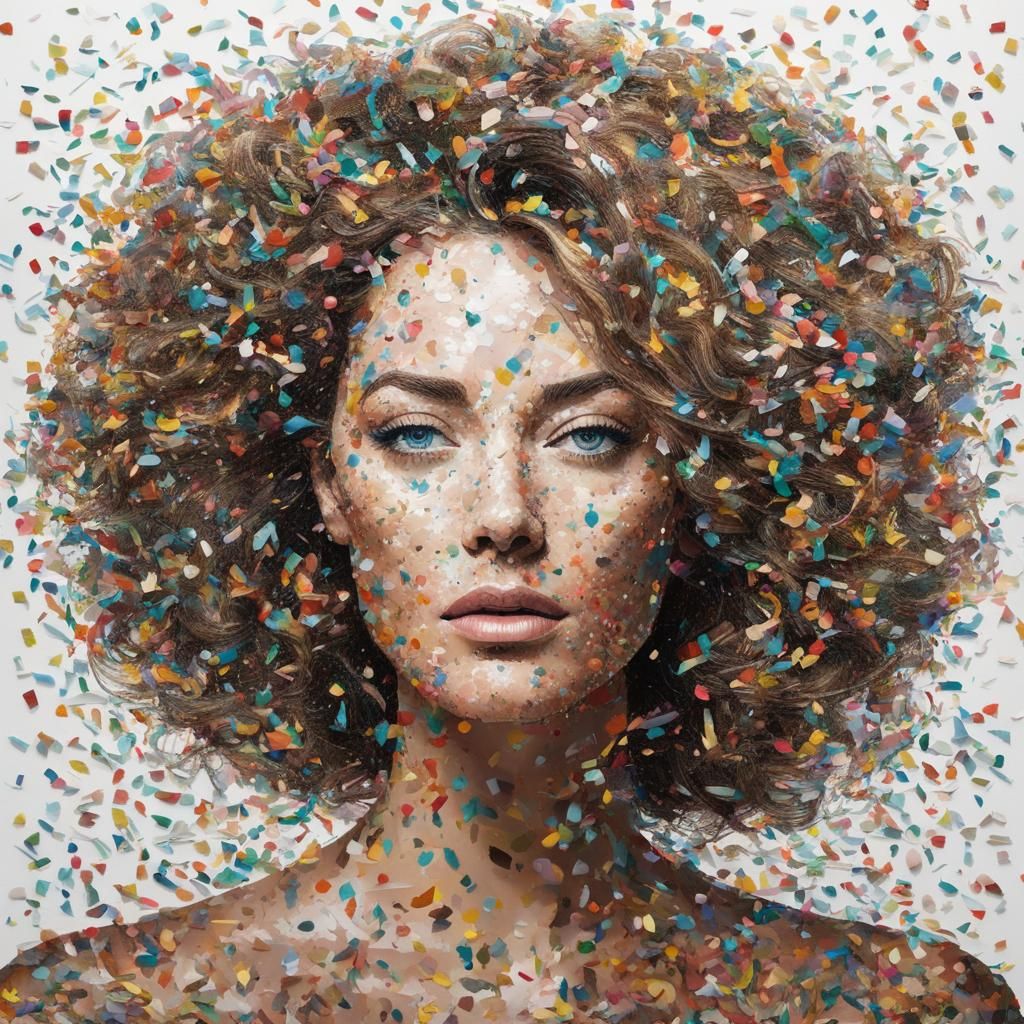 Confetti Collage Portrait 2 - AI Generated Artwork - NightCafe Creator