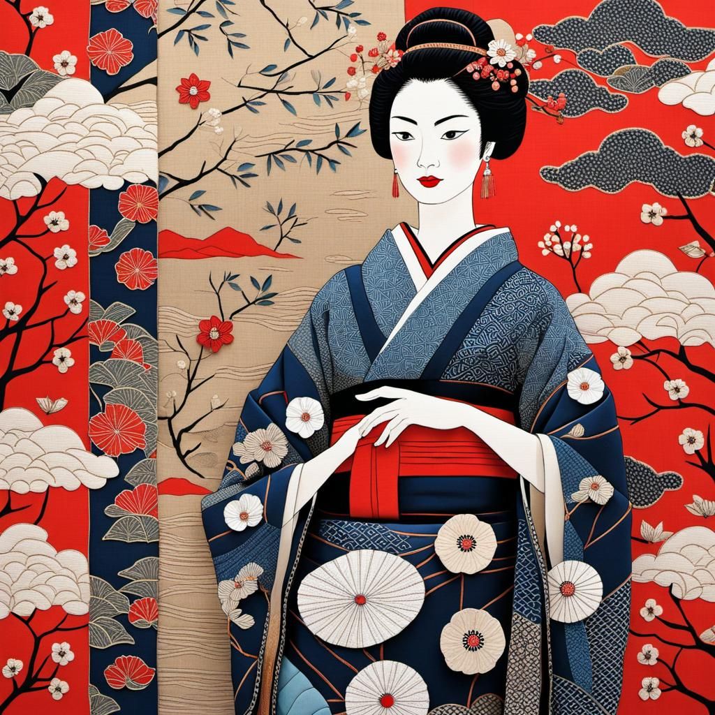 beautiful japanese kimono - AI Generated Artwork - NightCafe Creator