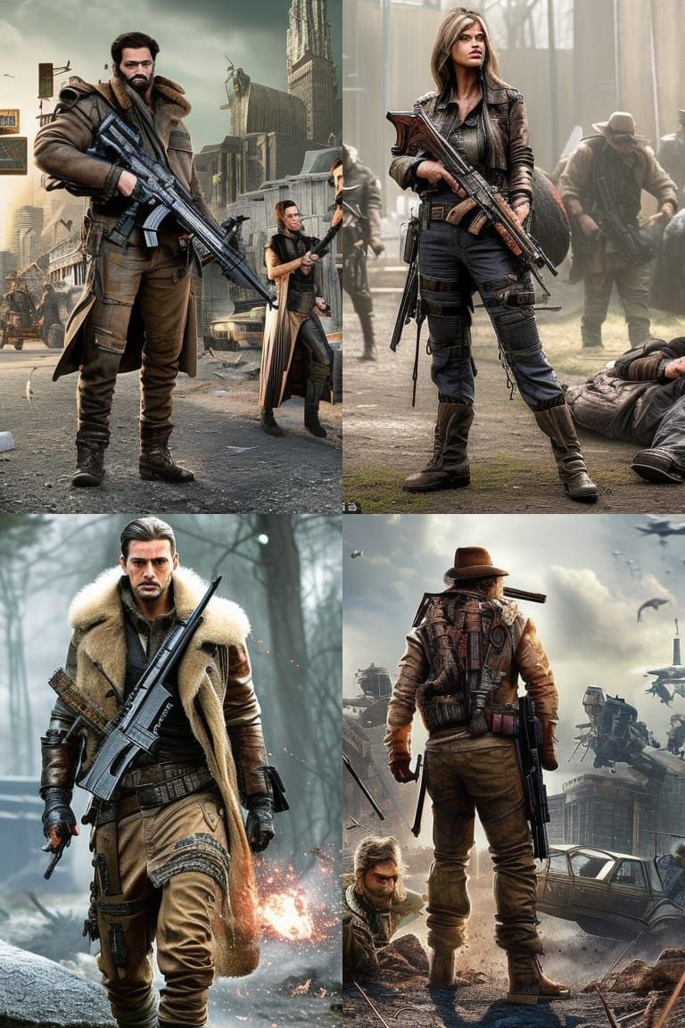 Post apocalyptic heroes, warriors - AI Generated Artwork - NightCafe ...