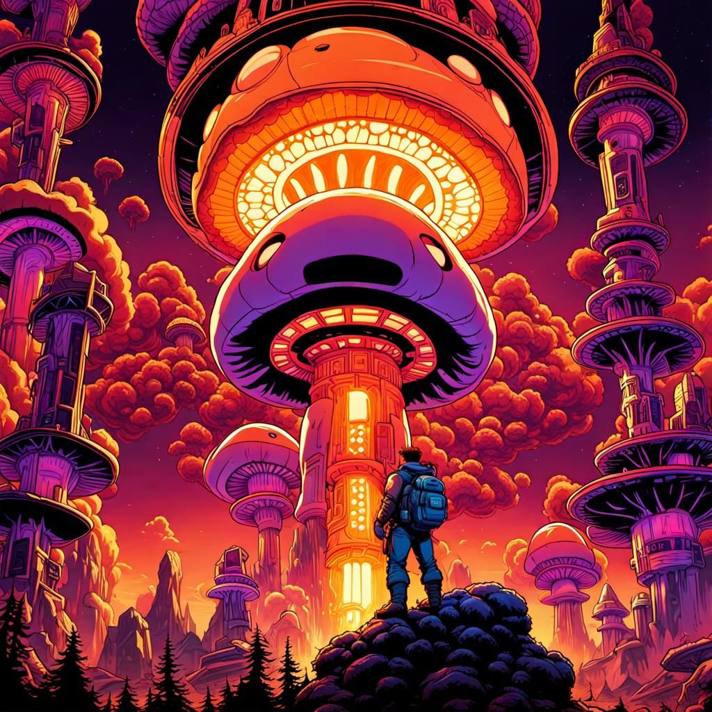 Psychedelic City - AI Generated Artwork - NightCafe Creator