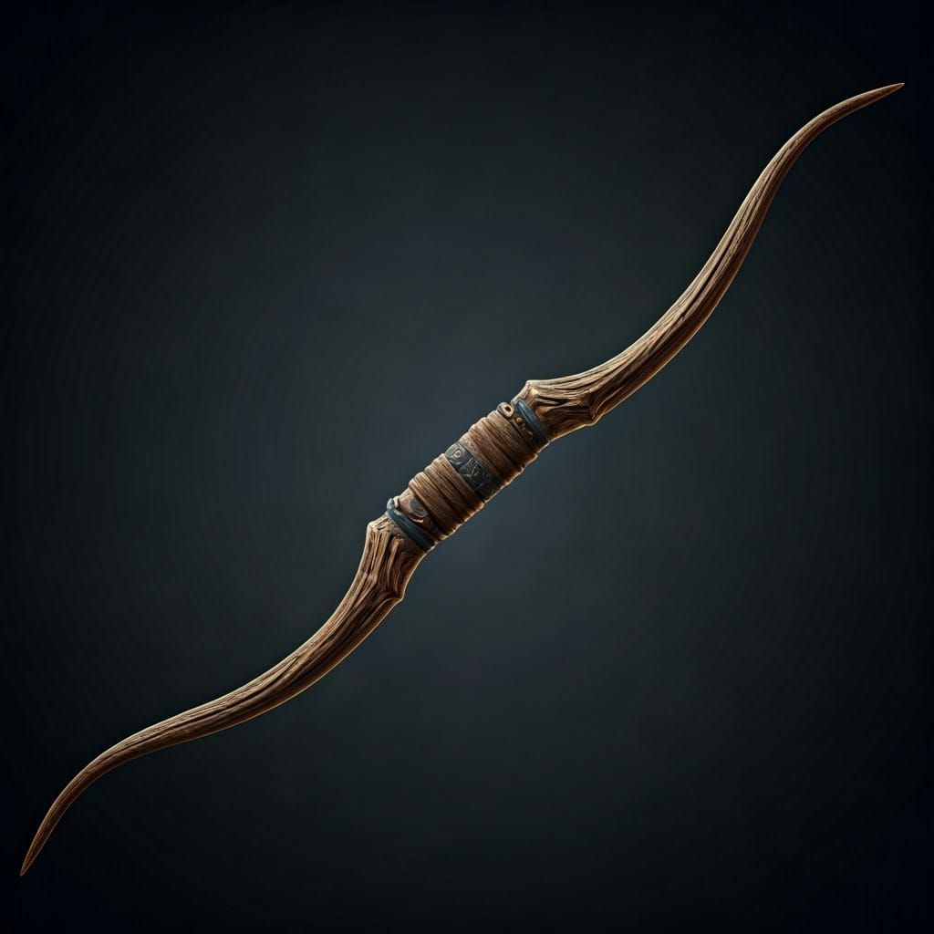 Wooden Dwarven Shortbow - Ancient Dwarven Shortbow in Dramat...