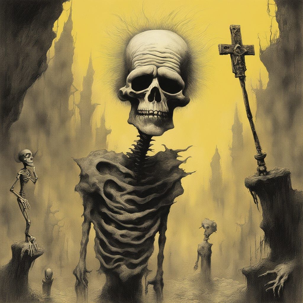 Surreal Nightmare Scene in a Dark, Gothic Style - AI Art