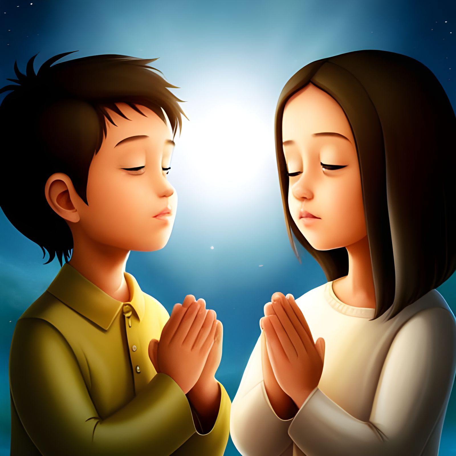 Praying together for you - AI Generated Artwork - NightCafe Creator
