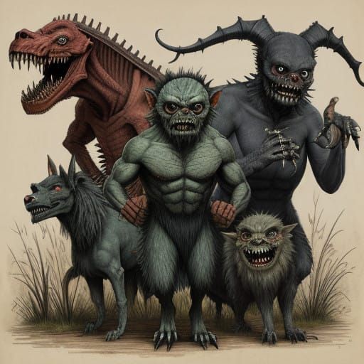 Fearsome Beasts of Ancient Times - AI Art