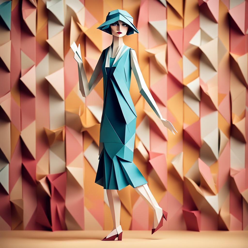 Stylised full length 1920s flapper girl - AI Generated Artwork ...