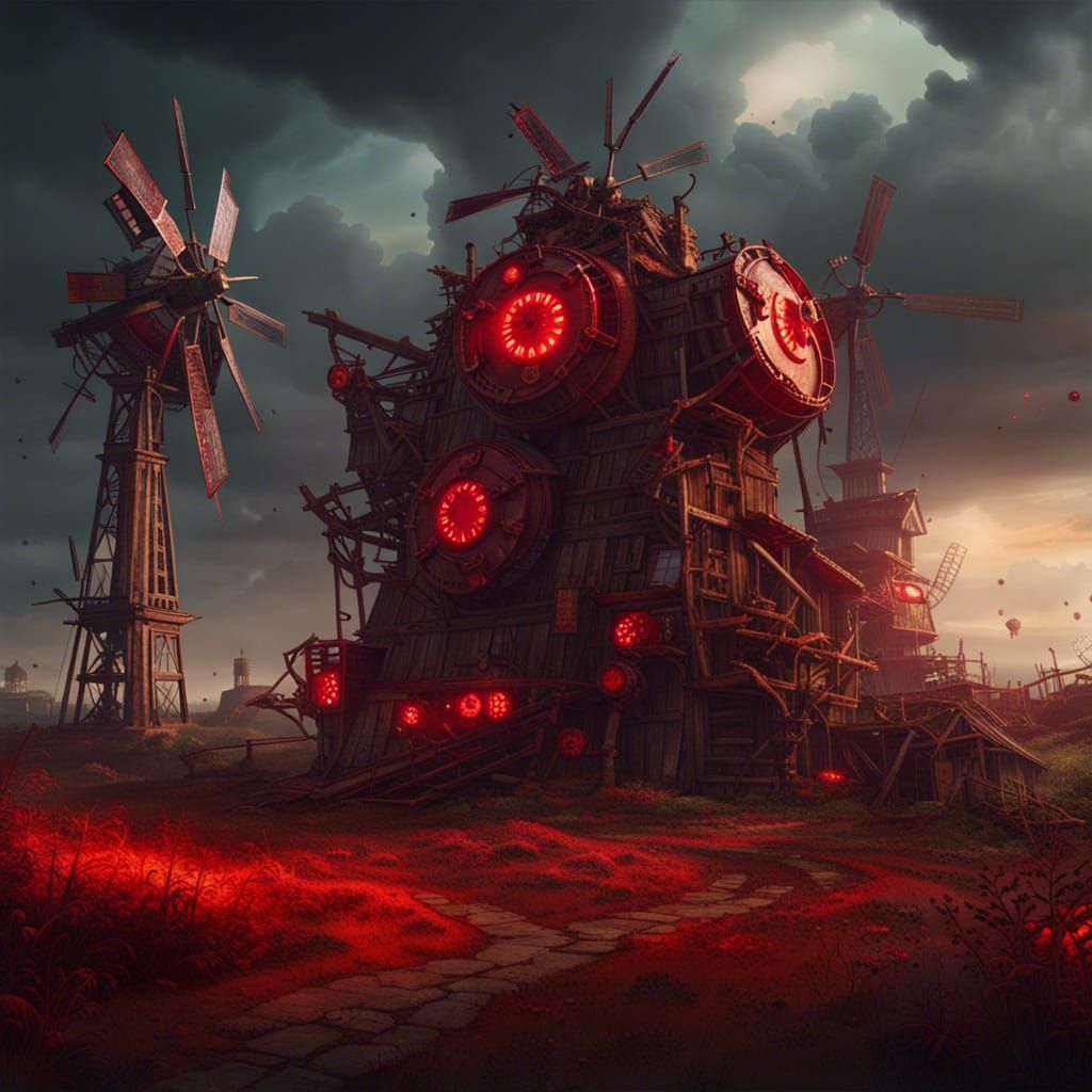 giant windmills - AI Generated Artwork - NightCafe Creator