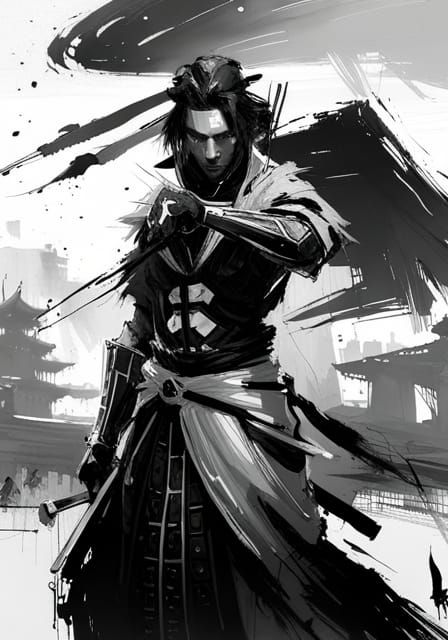 "Genji and The Morning Crow!!!", Samurai, Feudal Japan!!! + Pino Daeni ...