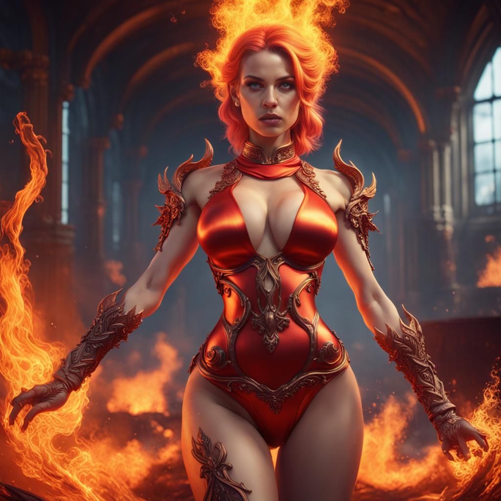 satin hot fire babe - AI Generated Artwork - NightCafe Creator