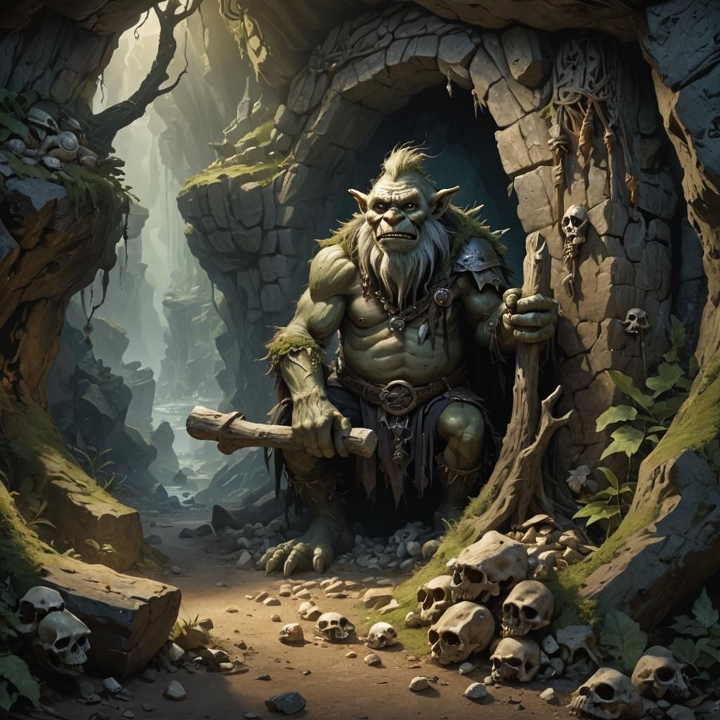 A troll outside its den - AI Generated Artwork - NightCafe Creator
