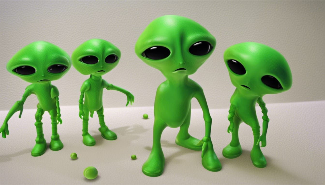 green aliens all over the place - AI Generated Artwork - NightCafe Creator