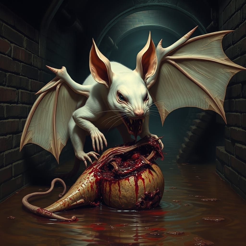 Surreal Victorian Vampire Rodent Unveils Dark Goth... - AI Art