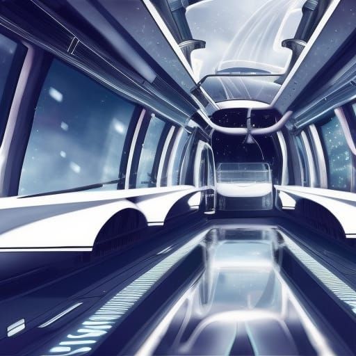 futuristic white bus - AI Generated Artwork - NightCafe Creator