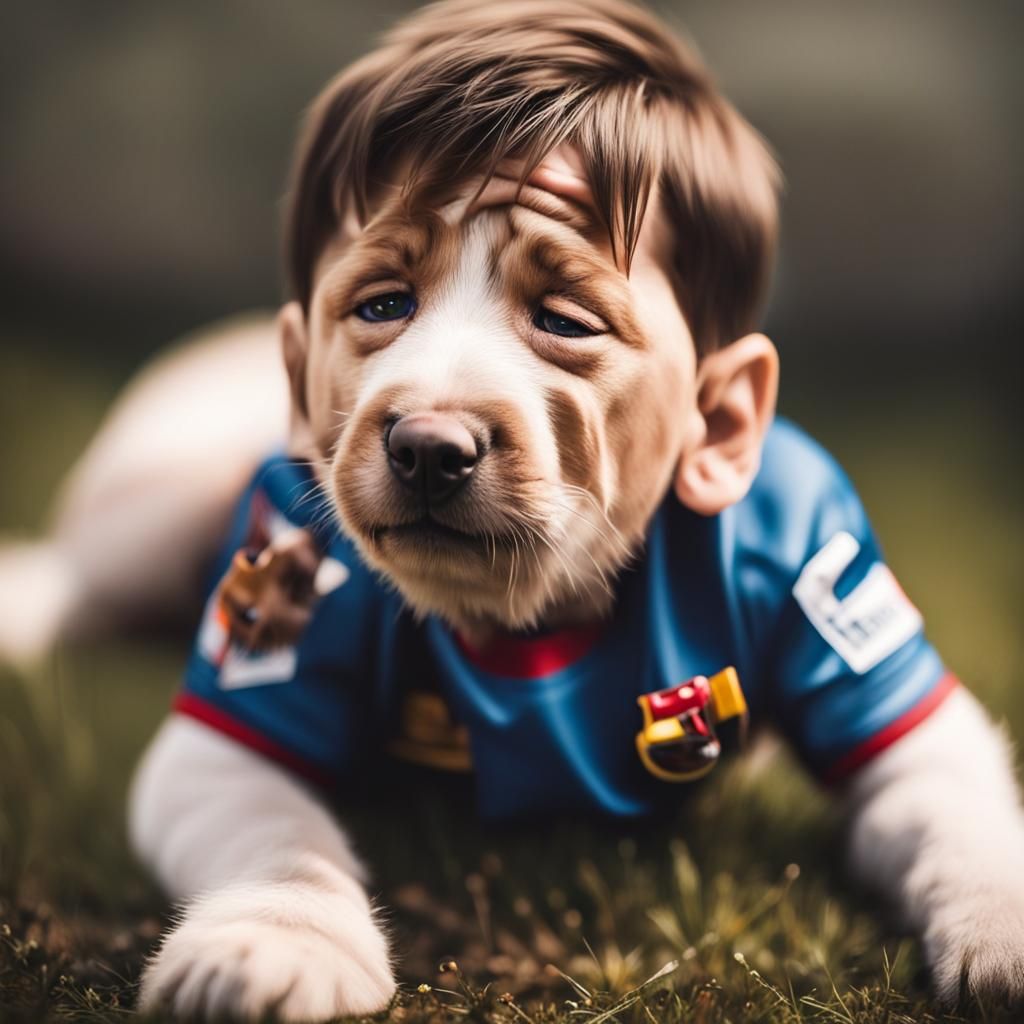 Messi crying see a cute puppy dying - AI Generated Artwork - NightCafe ...