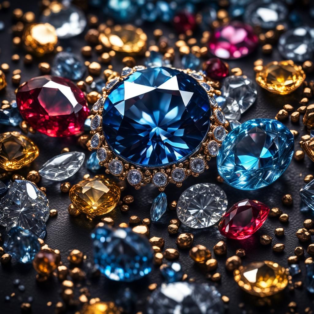 Sparkling gems, magic and delight - AI Generated Artwork - NightCafe Creator