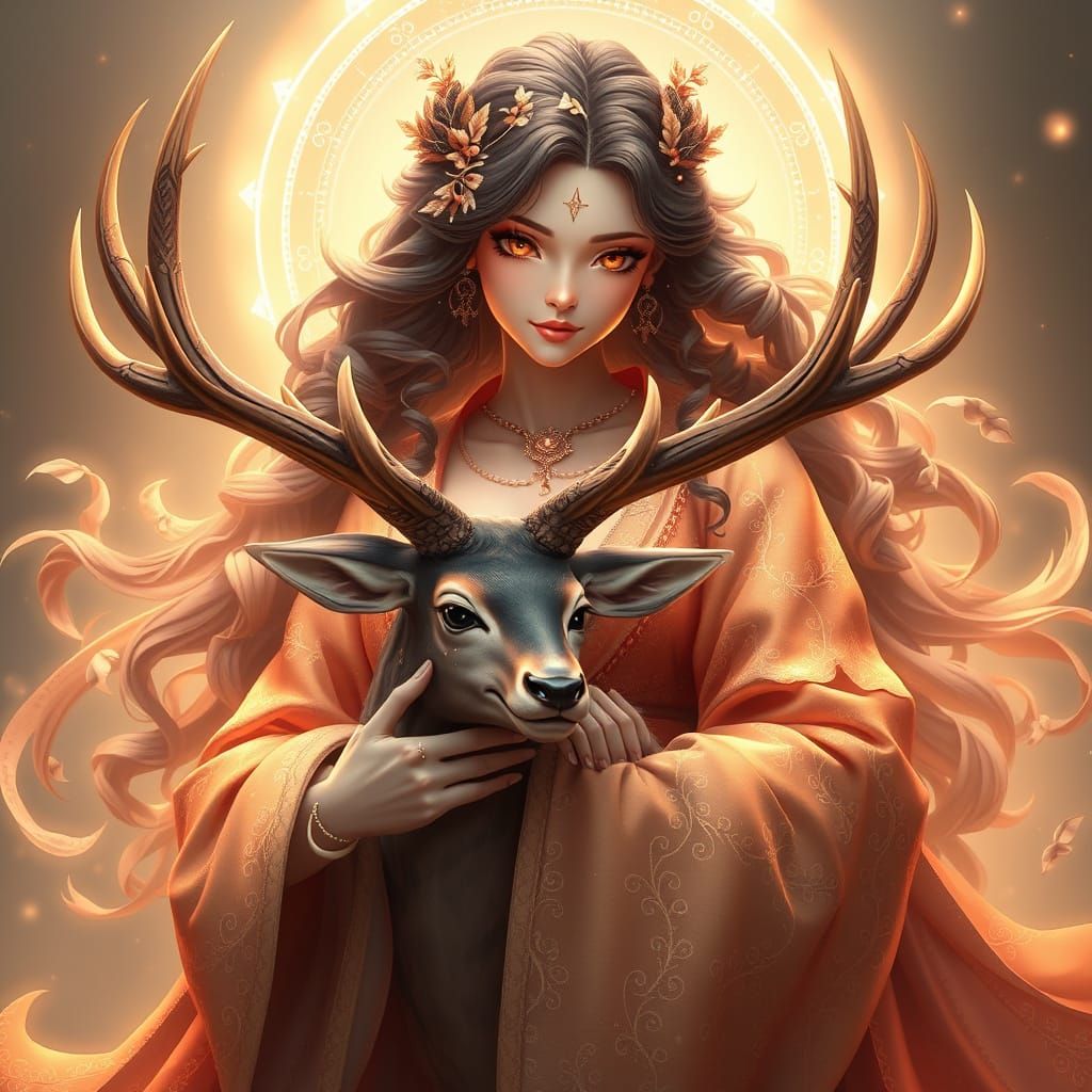 a goddess of autum - Surreal Goddess of Nature in Anime-Insp...