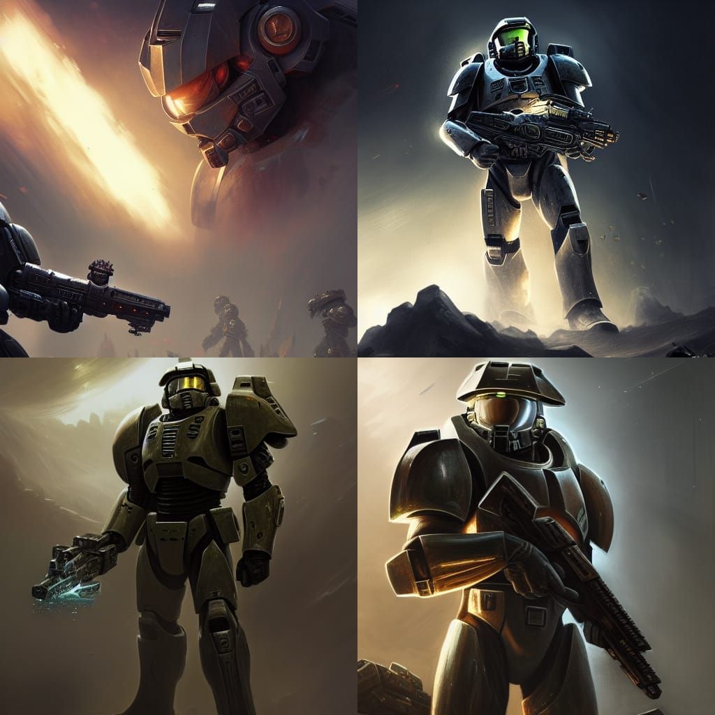 Master chief as Space marine - AI Generated Artwork - NightCafe Creator