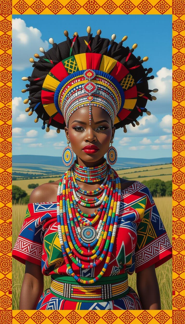 Stunning Xhosa Woman in Traditional South African ... - AI Art