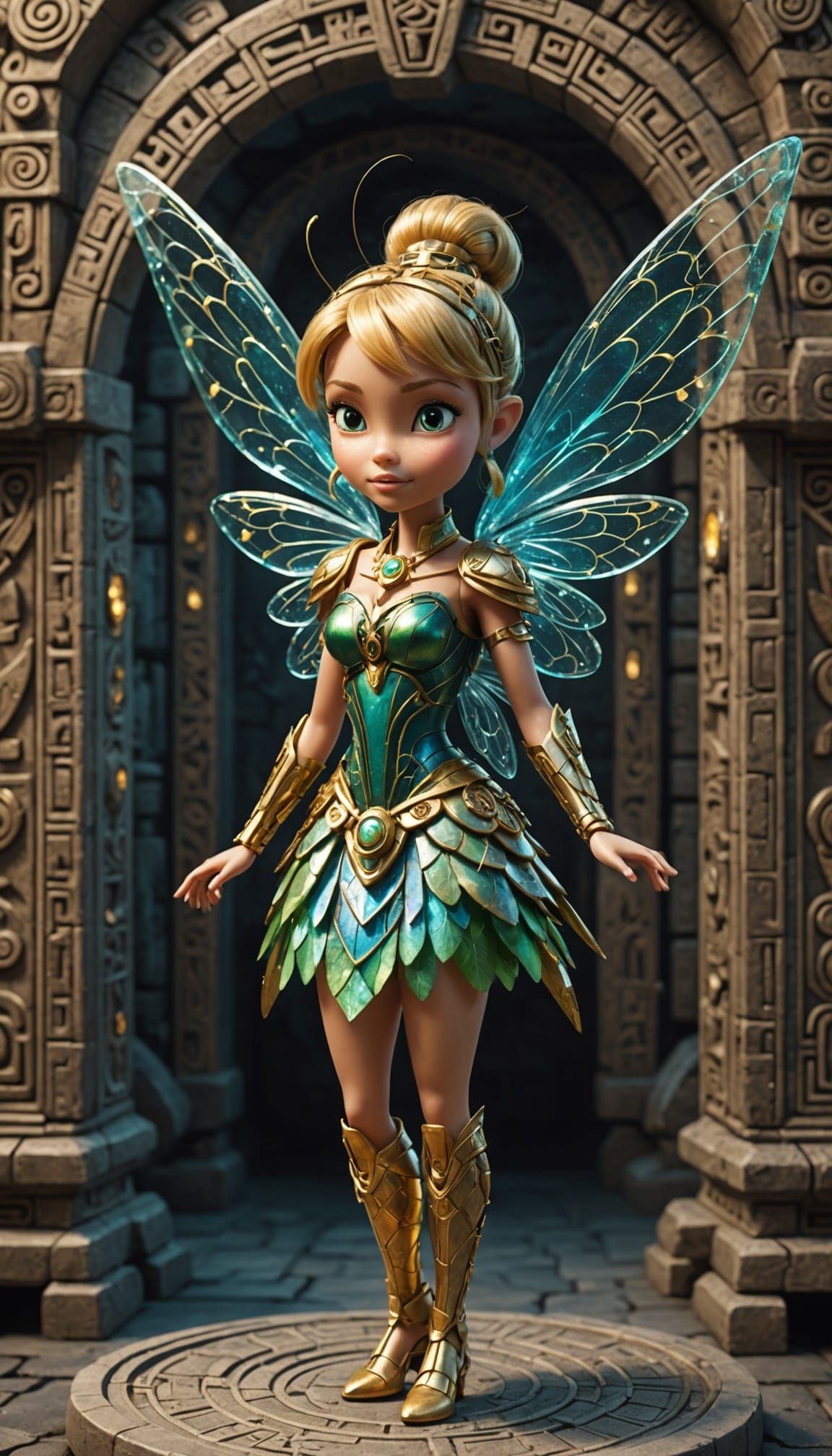 Mayan-Tech Hybrid Tinkerbell: Ancient Meets Futuri... - AI Art