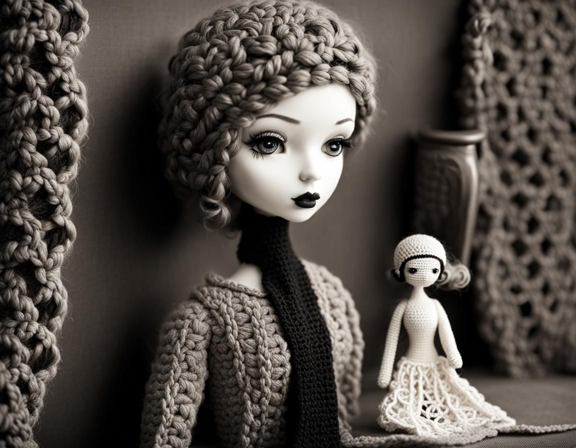 Greyscale Amigurumi - AI Generated Artwork - NightCafe Creator